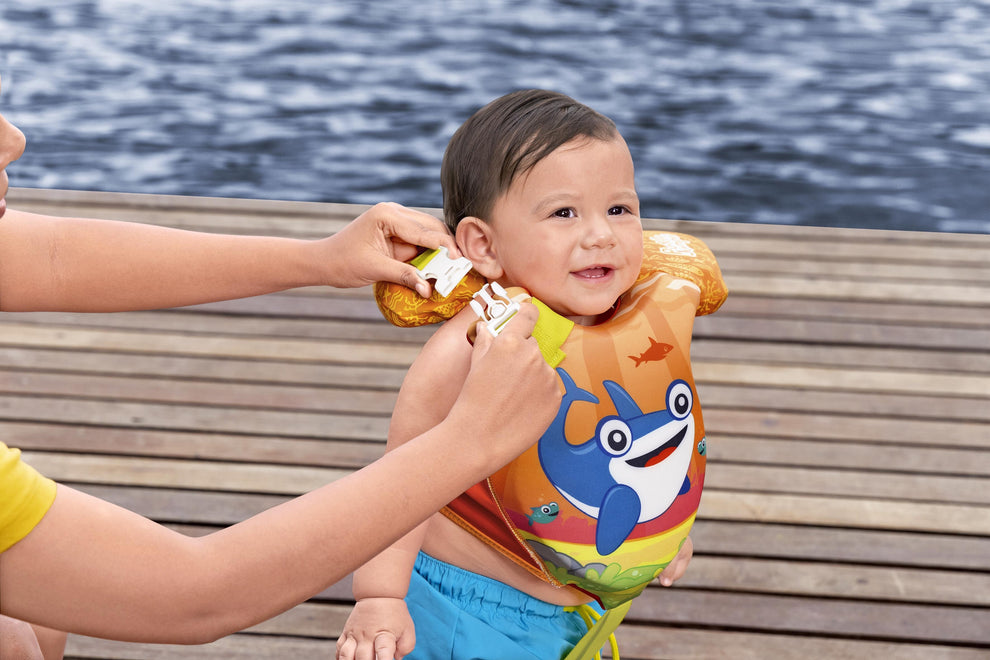 Puddle Jumper Infant Hydrospring Life Jacket and Vest, Orange Shark (6